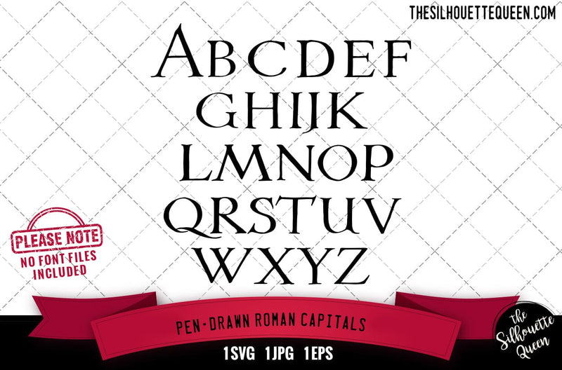 Pen-Drawn Roman Capitals alphabets - ABC letters - So Fontsy