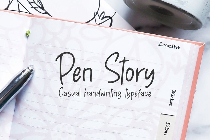 Pen Story - Handwritten Font - So Fontsy