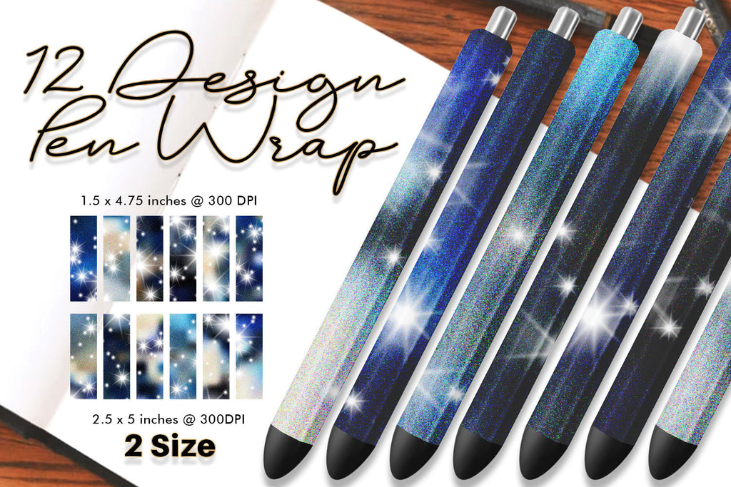 Pen Wraps Sublimation glitter texture gradient blue color background ...