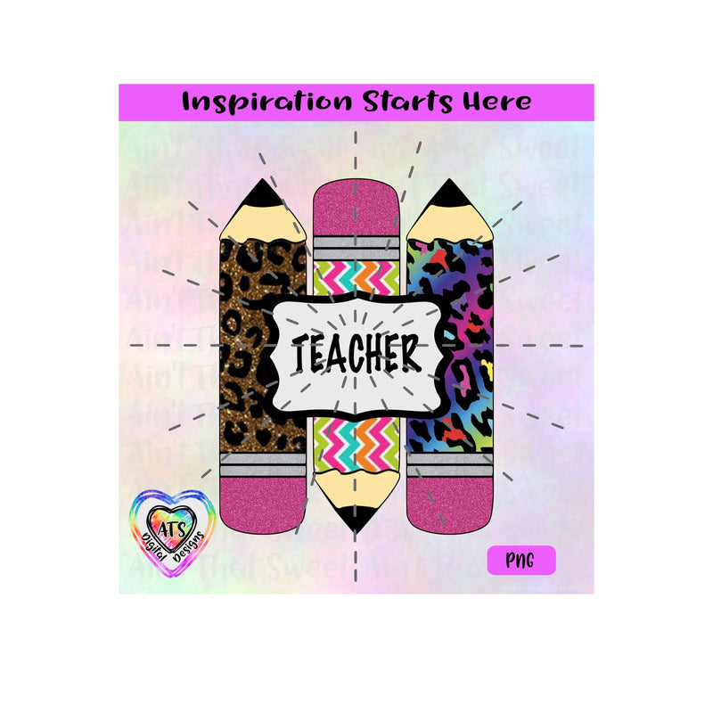 Pencils | Teacher | Label | Back to School - Transparent PNG SVG DXF ...