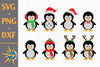 Penguin Christmas SVG, PNG, DXF Digital Files Include - So Fontsy
