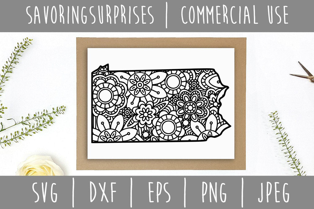 Pennsylvania Mandala Zentangle - So Fontsy