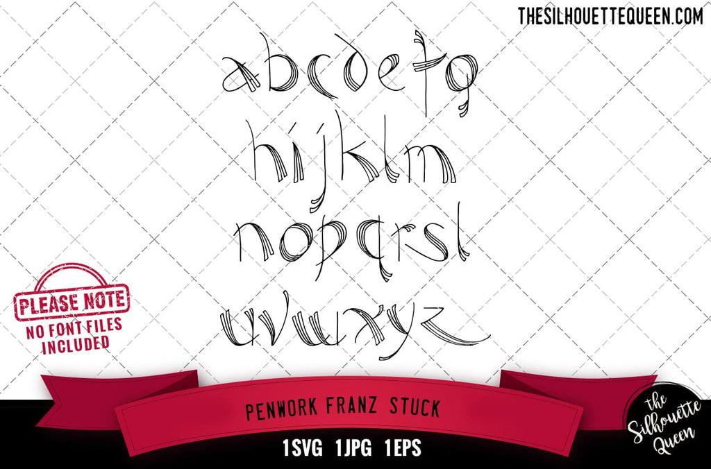 Penwork Franz Stuck alphabets - ABC letters - So Fontsy