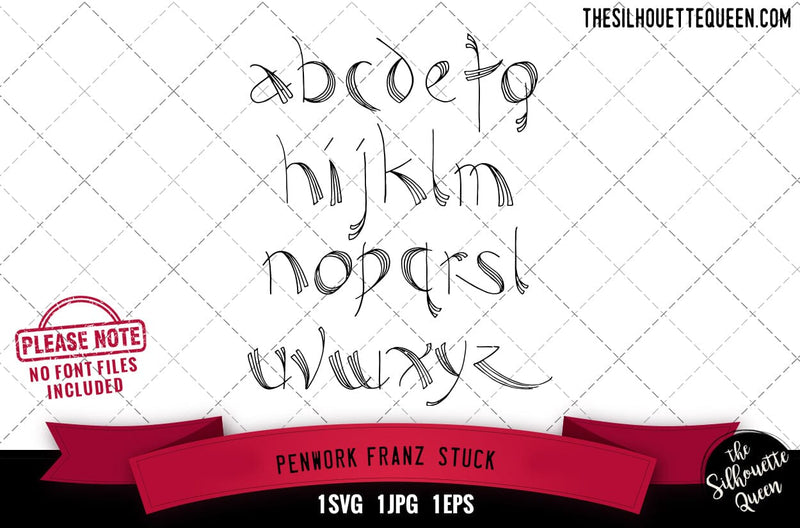 Penwork Franz Stuck alphabets - ABC letters - So Fontsy