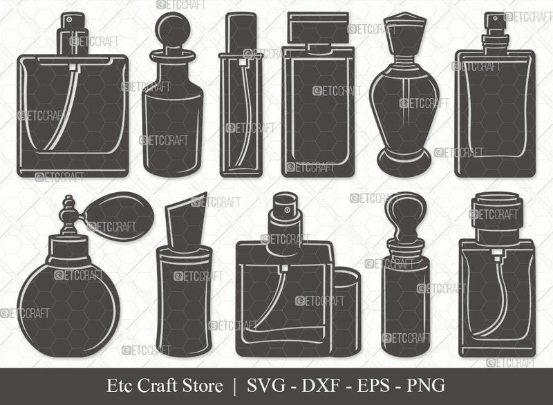 Perfume Bottle Silhouette SVG Cut File | Scent Bottle Svg | Womens ...