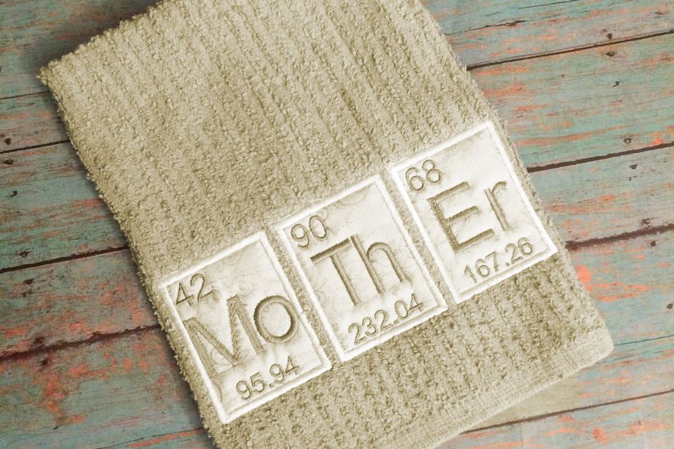 Periodic Table Mother Applique Embroidery - So Fontsy