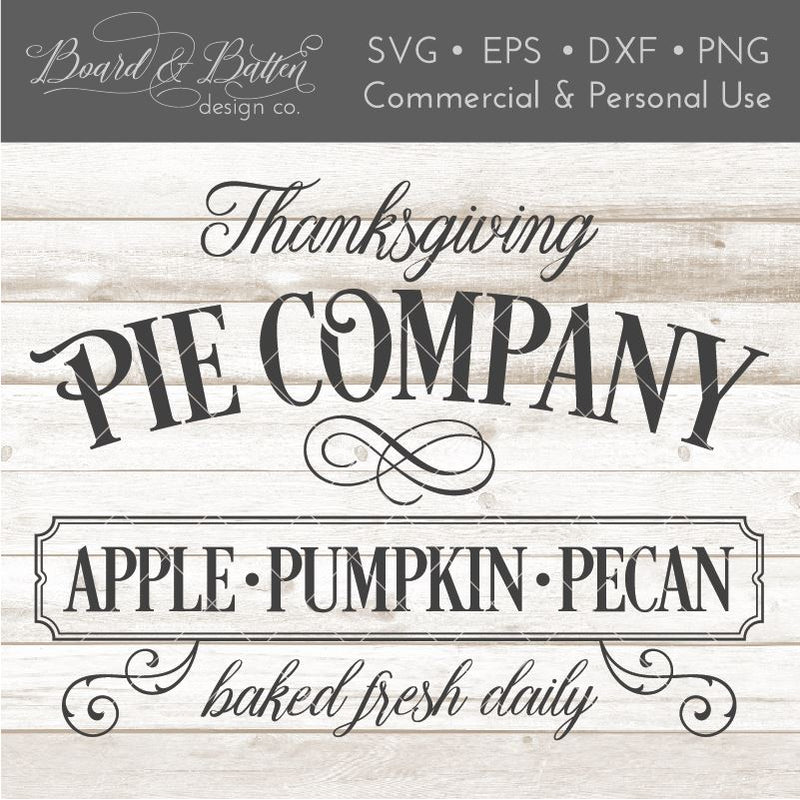 Personalizable Thanksgiving Pie Co SVG File - So Fontsy