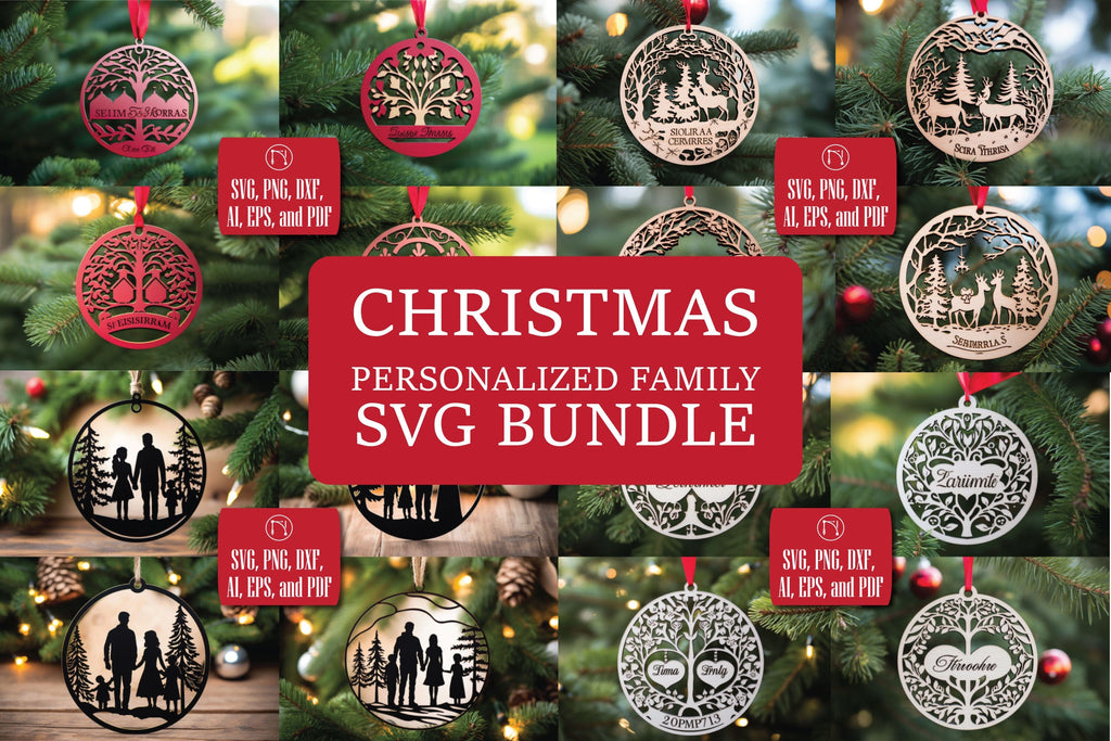 Personalized Family Christmas SVG bundle - So Fontsy