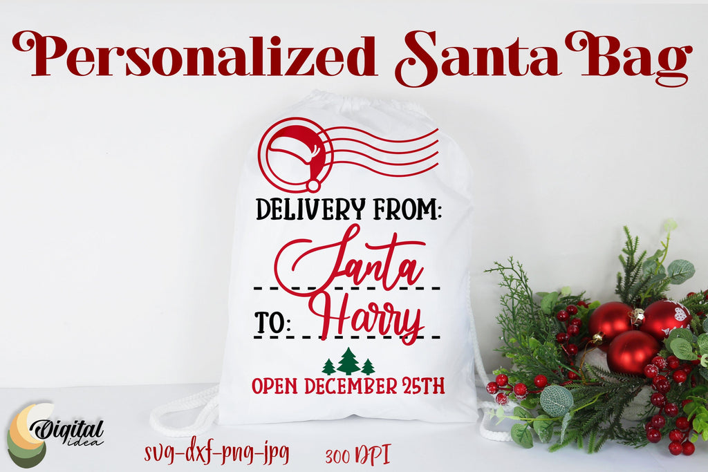 Personalized Santa Bag SVG. Santa Express SVG. Santa Bag SVG - So Fontsy
