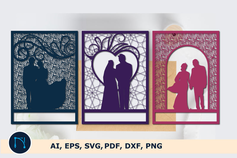 Personalized wedding card svg bundle - So Fontsy