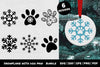 Pet Christmas Ornament SVG | Snowflake Dog Paw Print - So Fontsy