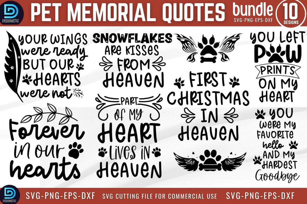 Pet Memorial Quotes SVG Bundle - So Fontsy