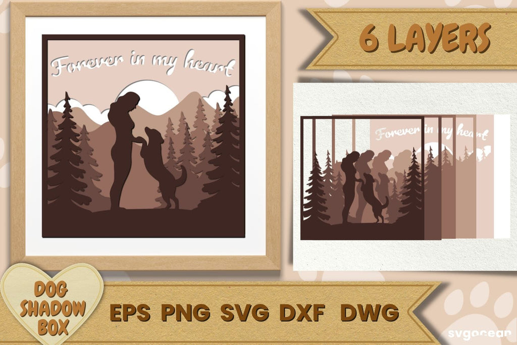 Pet Shadow Box| 3D Layered SVG | Lightbox - So Fontsy