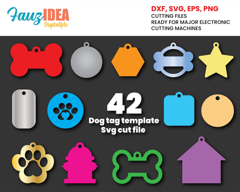 Pet Tags SVG, Dog ID Tags, Cat ID Tags, Dog collar svg, Bone svg, Dog ...