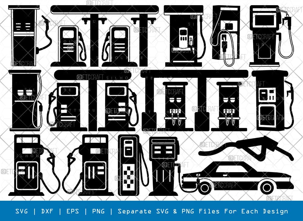 Petrol Pump Silhouette, Petrol Pump SVG, Fuel pump Svg, Gas Pump Svg ...