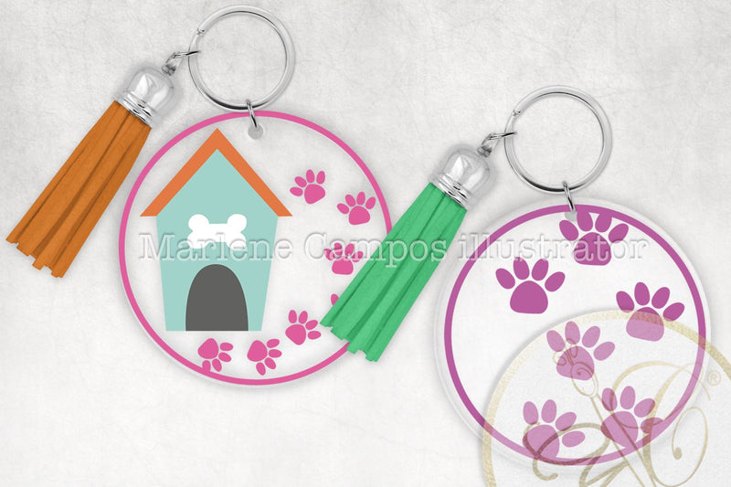 Pets Dogs Round Keychain Patterns /SVG, DXF, PNG, EPS - So Fontsy