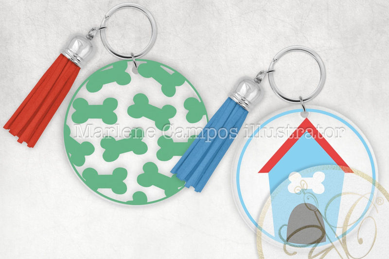 Pets Dogs Round Keychain Patterns /SVG, DXF, PNG, EPS - So Fontsy