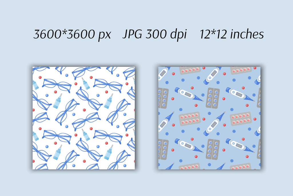 Pharmacy Digital Paper | Medical JPG Patterns - So Fontsy