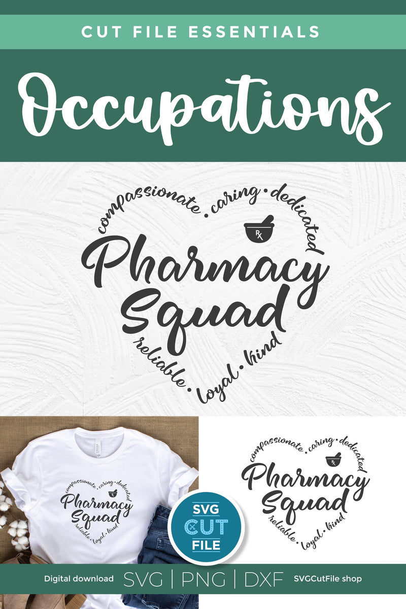 Pharmacy squad svg with heart - So Fontsy