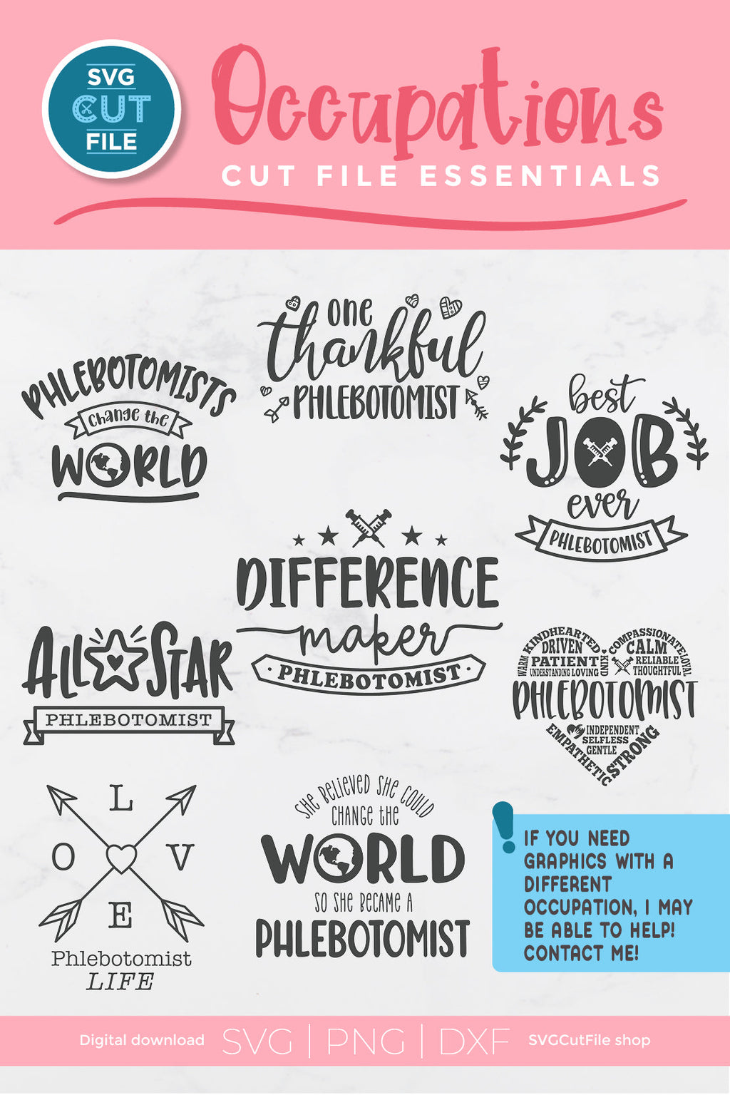 Phlebotomy SVG bundle for Cricut - So Fontsy