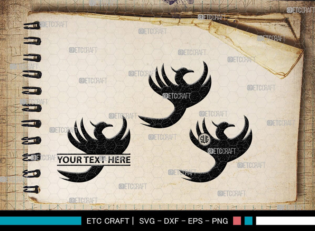 Phoenix Monogram, Phoenix Silhouette, Phoenix SVG, Phoenix Bird Svg ...