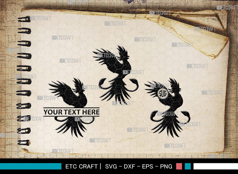 Phoenix Monogram, Phoenix Silhouette, Phoenix SVG, Phoenix Bird Svg ...