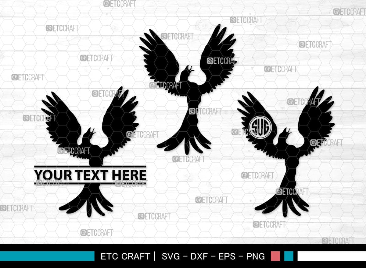 Phoenix Monogram, Phoenix Silhouette, Phoenix SVG, Phoenix Bird Svg ...