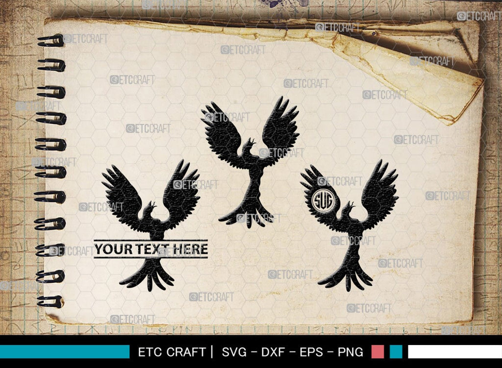 Phoenix Monogram, Phoenix Silhouette, Phoenix SVG, Phoenix Bird Svg ...