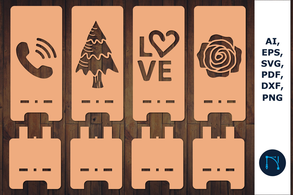 Phone Stand laser Cut SVG Bundle - So Fontsy