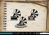 Phonograph Monogram, Phonograph Silhouette, Phonograph SVG, Gramophone ...