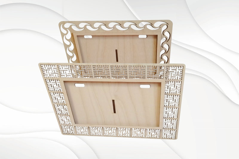 Photo Frame Horizontal 2 pattern, laser cutting design. - So Fontsy
