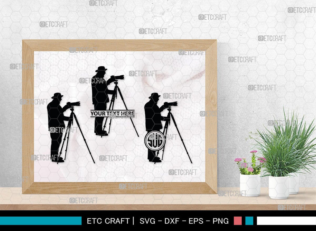 Photographer Monogram, Photographer Silhouette, Photographer SVG ...