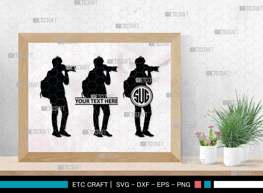 Photographer Monogram, Photographer Silhouette, Photographer SVG ...