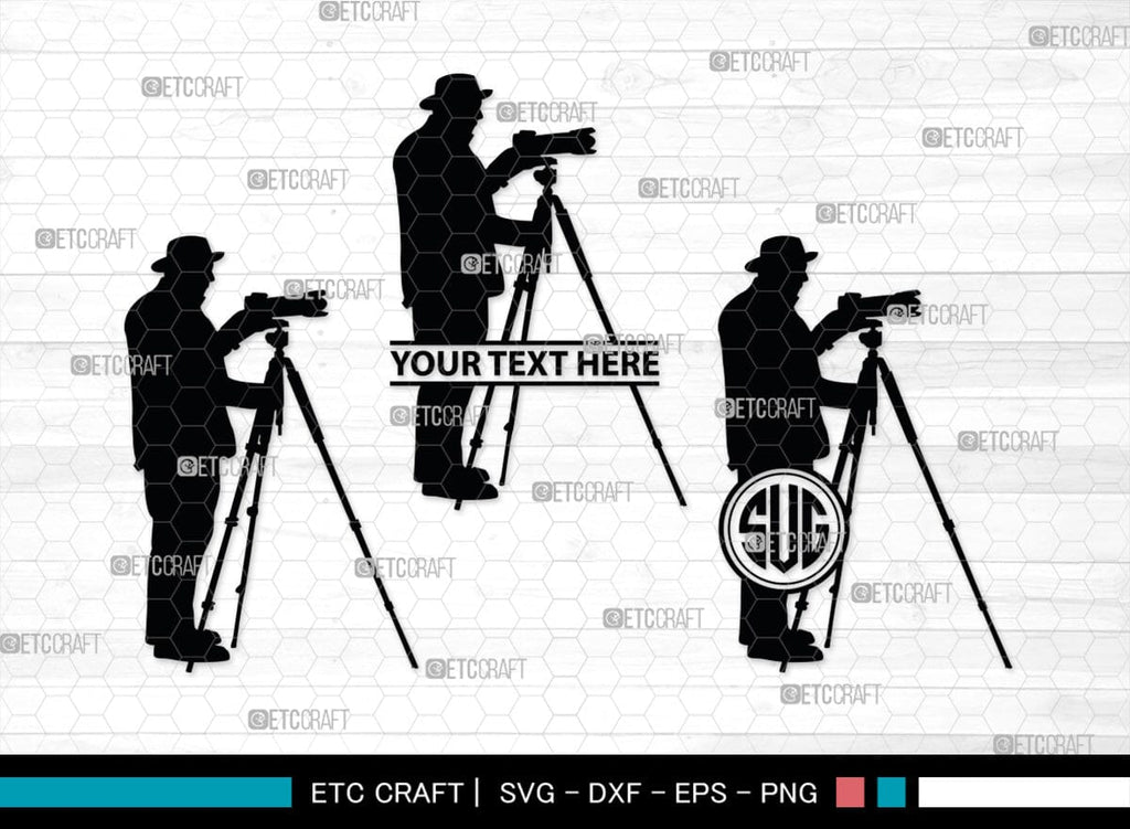 Photographer Monogram, Photographer Silhouette, Photographer SVG ...