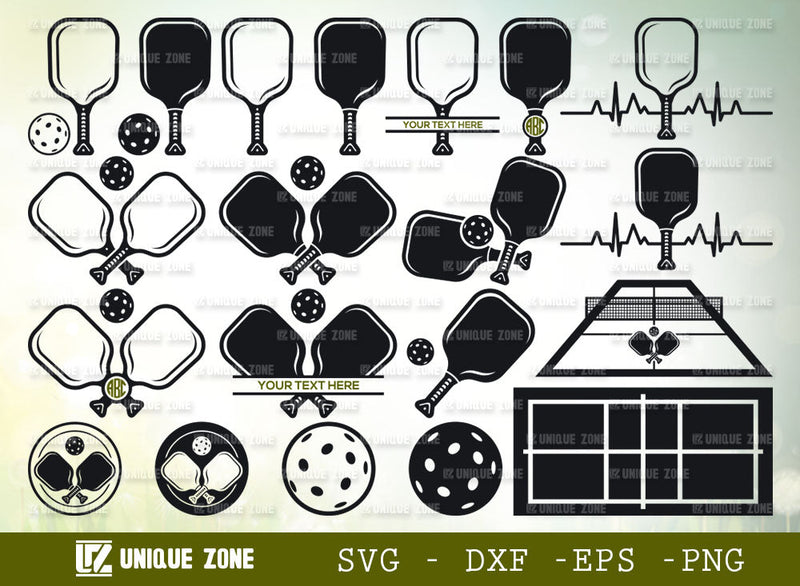 Pickleball Bundle SVG Cut File | Pickleball Court Svg | Pickleball With ...