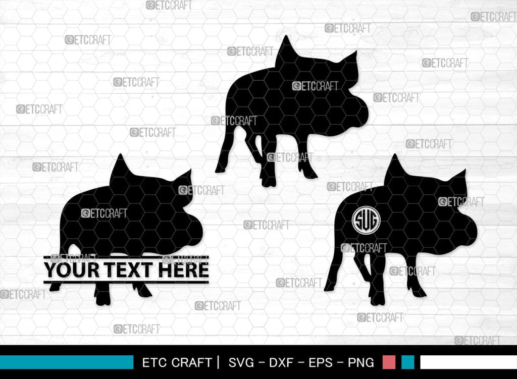 Pig Monogram, Pig Silhouette, Pig SVG, Hog Svg, Pig Head Svg, Sow Svg ...