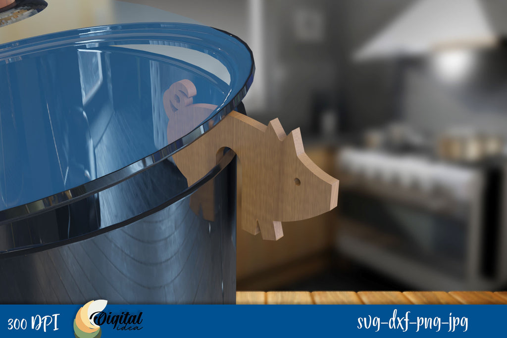 Pig SVG. Pot Prop Laser Cut Design. 3D Kitchen Laser Cut. - So Fontsy