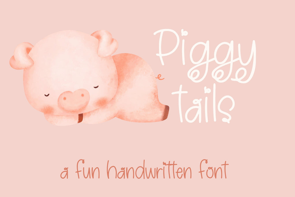 Piggy Tails, A Cute Curly Handwritten Font - So Fontsy