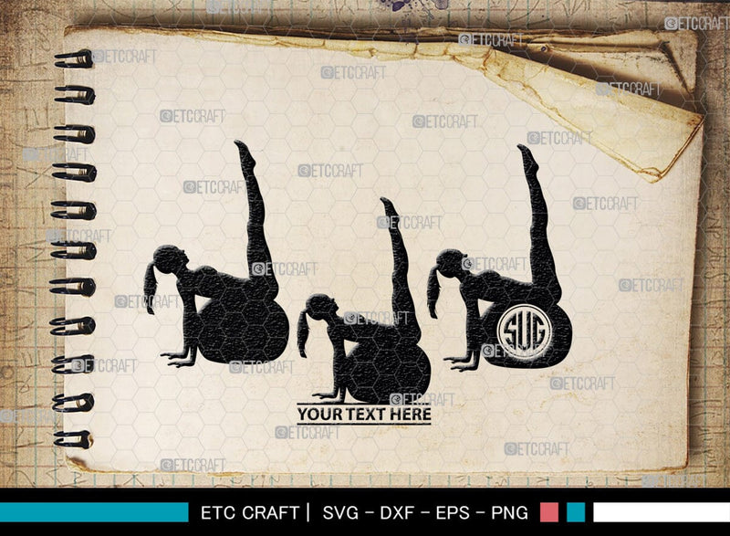 Pilates Monogram, Pilates Silhouette, Pilates SVG, Fitness Svg ...