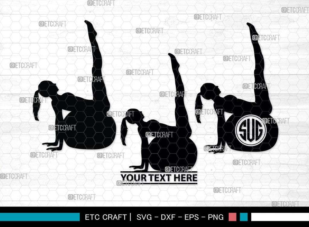 Pilates Monogram, Pilates Silhouette, Pilates SVG, Fitness Svg ...
