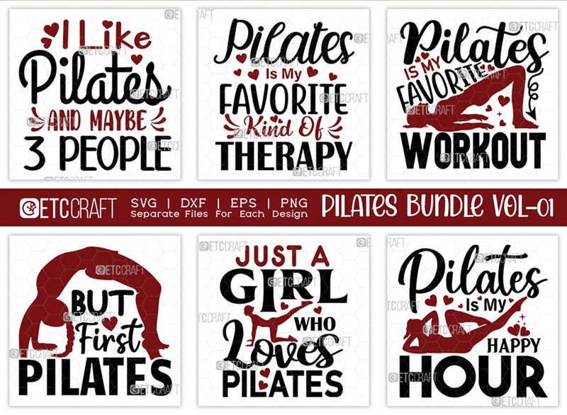 Pilates SVG Bundle Vol-01 | I Like Pilates And Maybe 3 People Svg ...