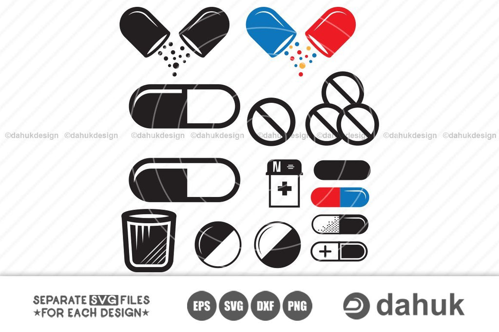 Pill svg Bundle, pills clipart, pills vector, pill digital download ...