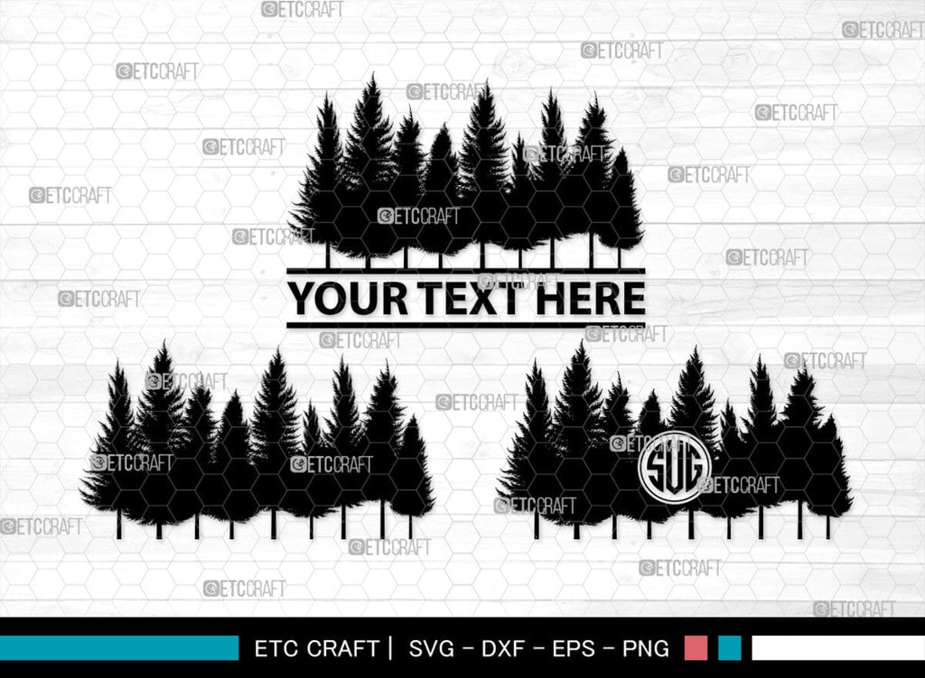 Pine Tree Line Silhouette