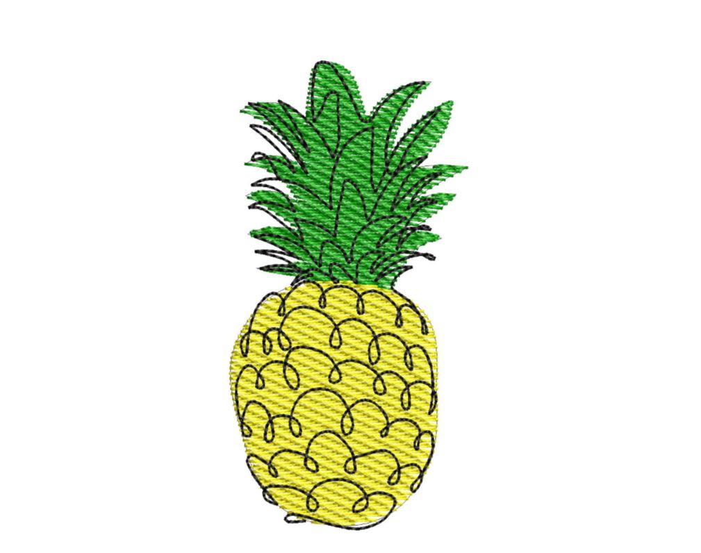 Pineapple Machine Embroidery Design - So Fontsy