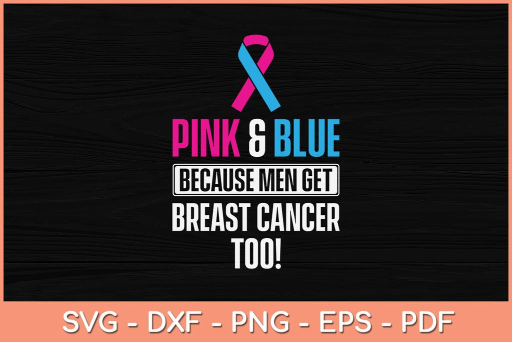 Pink And Blue Men Breast Cancer Awareness Svg Design - So Fontsy