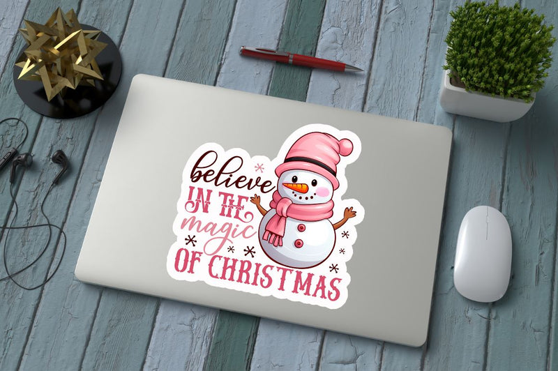 Pink Christmas Stickers Bundle - So Fontsy