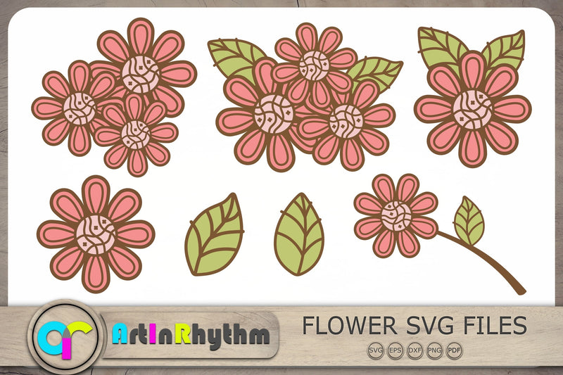 Pink Flowers Svg, Flowers Svg, Flower Clipart, Floral Svg, Botanical ...