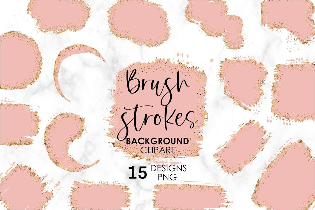 Pink Gold Brush Stroke PNG, Sublimation Background Bundle, Paint ...