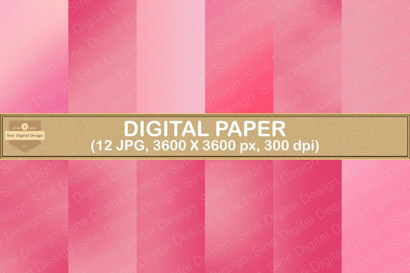 Pink Ombre Digital Papers Valentines Backgrounds - So Fontsy