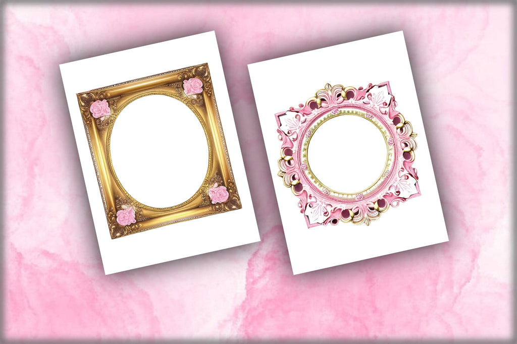 Pink Rococo Frames Sublimation Clipart - So Fontsy